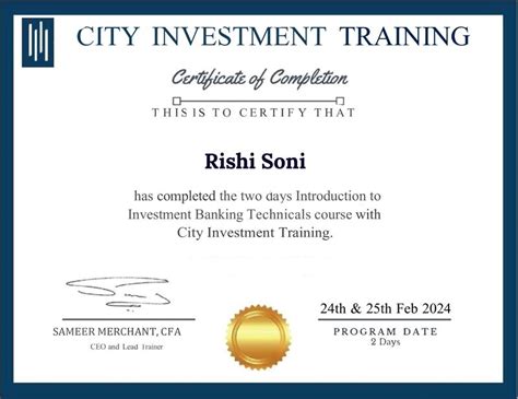 Rishi Soni On Linkedin I Am Happy To Share That Ive Obtained A New Certification Investment