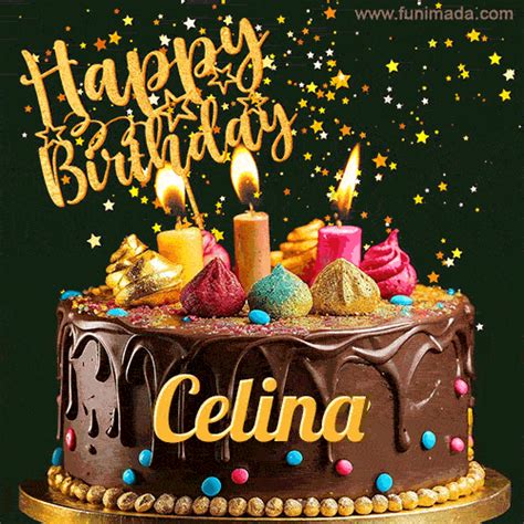 Birthday Animation For Celina With Chocolate B Day Cake Download On Funimada Com