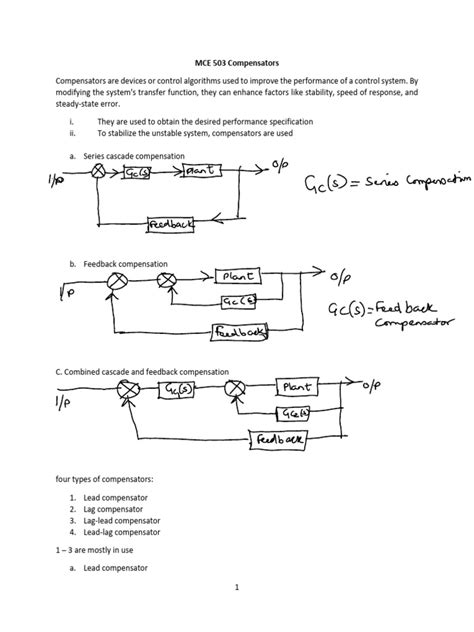 Mce 503 Compensators Pdf Control Theory Amplifier