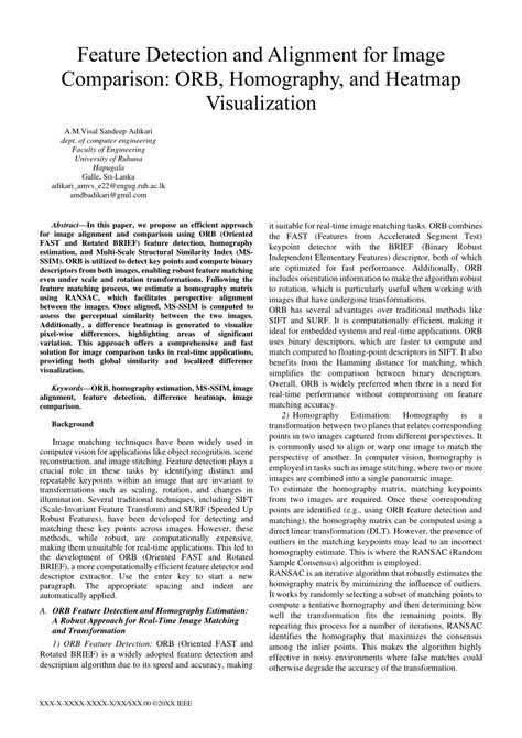 (PDF) Feature Detection and Alignment for Image Comparison: ORB ...