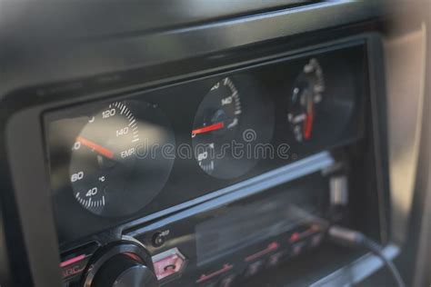 the close up macro analog sensors pf temperature and pressure scale