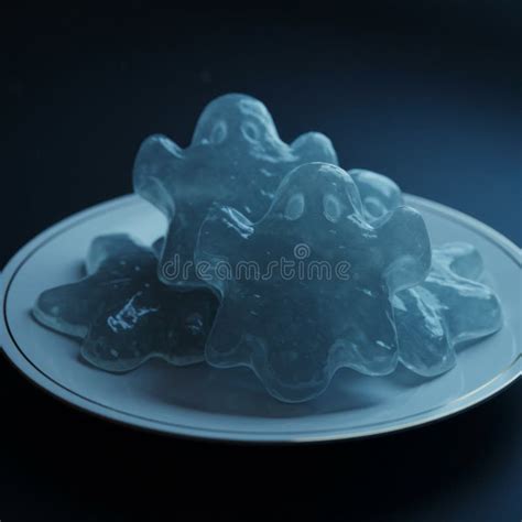 Translucent Blue Ghost Candy On Plate Stock Illustration Illustration Of Dark Treat 382115168