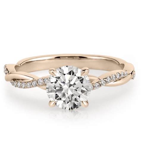 Twist Ring Engagement Rings Twisted Unique Engagement Rings Rose