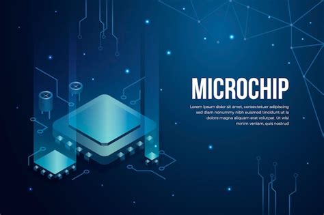 현실적인 마이크로 칩 프로세서 배경 무료 벡터