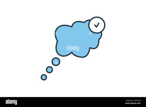 Validation Idea Icon Thought Bubble With Check Mark Icon Related To