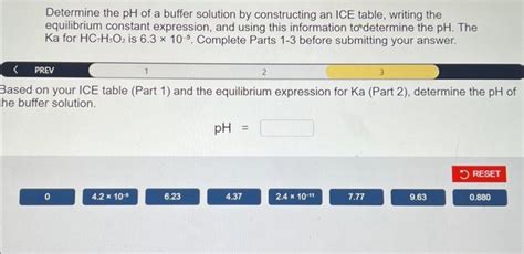 solved determine the ph of a buffer solution by constructing