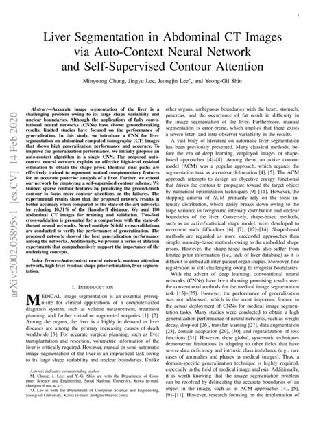 Liver Segmentation In Abdominal Ct Images Via Auto Context Neural Network And Self Supervised