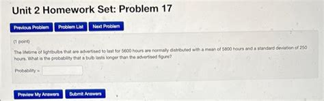 Solved Unit 2 Homework Set Problem 17 Previous Problem Chegg Com