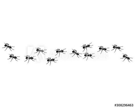 Seamless Border With Hand Drawn Ants Black Worker Ants Marching 3358395