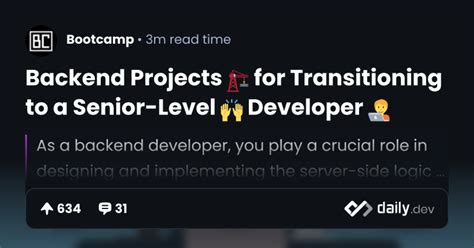 Juan David Saavedra Reyes On Linkedin Backend Projects 🏗️ For Transitioning To A Senior Level 🙌