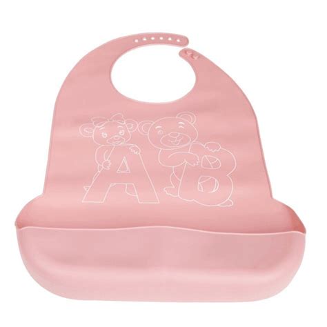 Pink Silicone Adult Bib Waterproof Abdl Bib With Pocket Etsy
