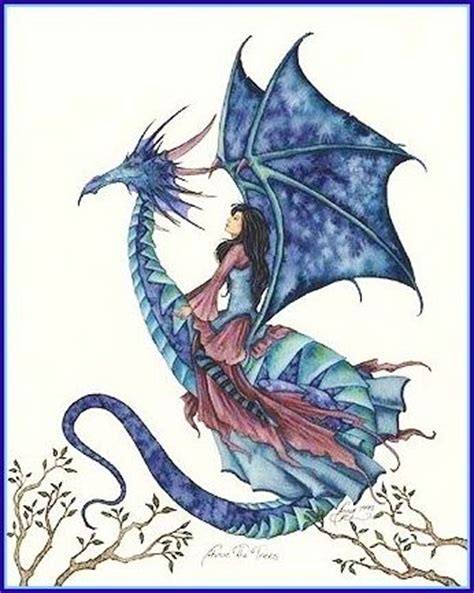Amy Brown Dragons Above The Trees By Amy Brown Dragons And Other