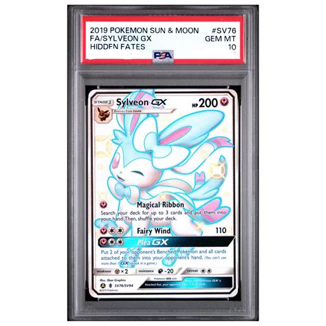 Sylveon Gx Shiny Full Art Psa 10 Pokemon Hidden Fates Cardtreasure Ch