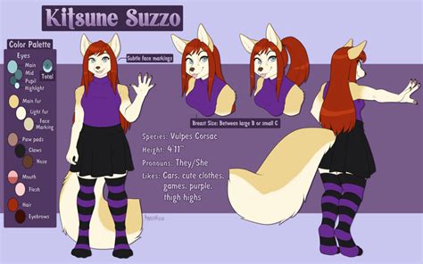 Cm Kitsune Suzzo Reference Sheet Clothed Ver — Weasyl