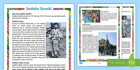 Sadako Sasaki Fact Sheet