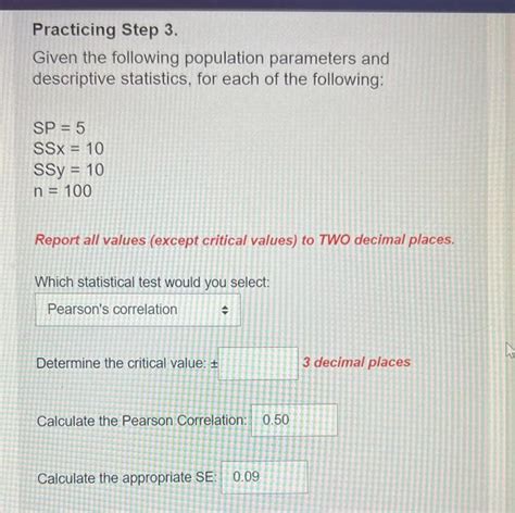 solved practicing step 3 given the following population