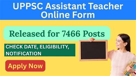 Uppsc Assistant Teacher Online Form 2025 Out Now