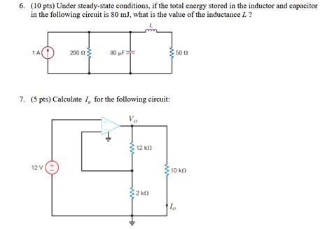Solved 6 10 Pts Under Steady State Conditions If The