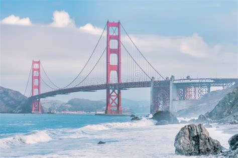 Beautiful View Of The Golden Gate Bridge In San Francisco Pastel