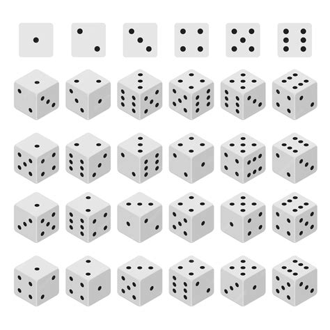 Premium Vector 3d Dice Combinations Set Isometric View Vector