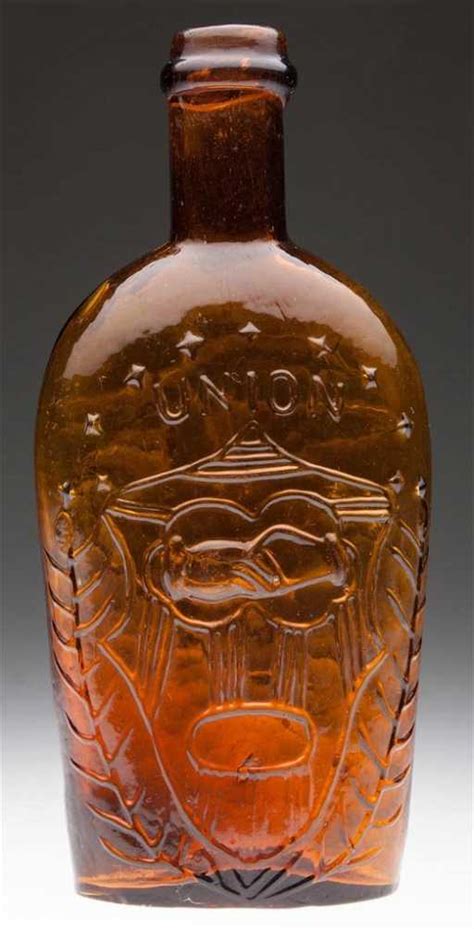 Gxii 29 Clasped Hands And Eagle Historical Flask