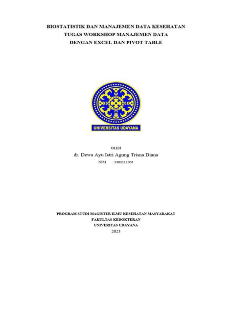 Dr Diana Laporan Workshop Cara Membuat Pivot Table Pada Exel Office Pdf