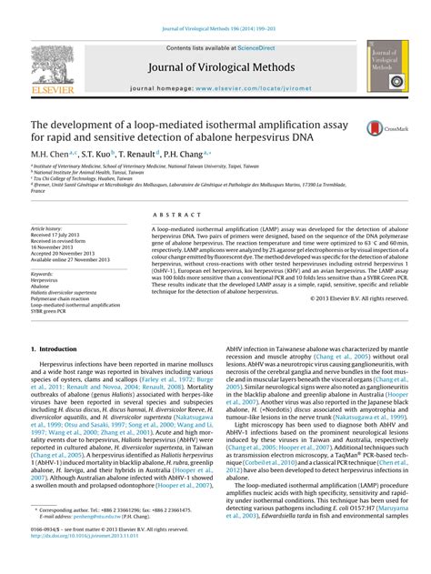 Pdf The Development Of A Loop Mediated Isothermal Amplification Assay For Rapid And Sensitive