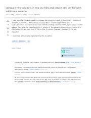 Compare Two CSV Files And Create New File With Additional Column Course Hero