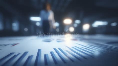 Business Person Reviewing Data Charts In Modern Office Stock