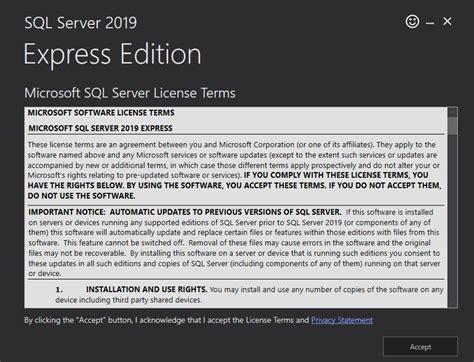 Screenshots Barge Messages Sql Server Express Accept License Terms