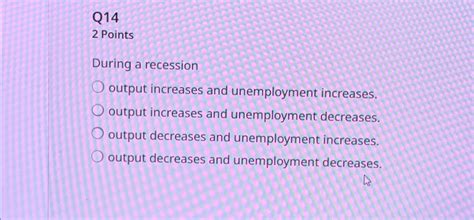 solved q142 ﻿pointsduring a recessionoutput increases and