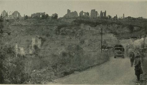Historic Image Showing Destroyed Town Of Cheppy In The Background
