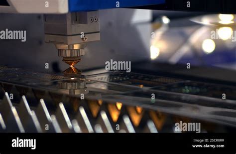 Cutting Of Metal Sparks Fly From Laser Clip Laser Cutting Machine