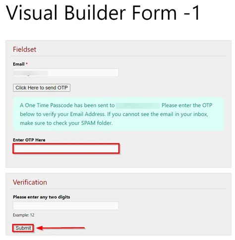 OTP Verification For Visual Form Builder WordPress SMS Email