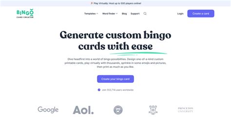 create bingo card