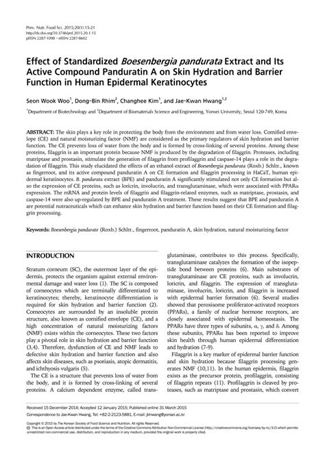 Pdf Effect Of Standardized Boesenbergia Pandurata Extract And Its Active Compound Panduratin A