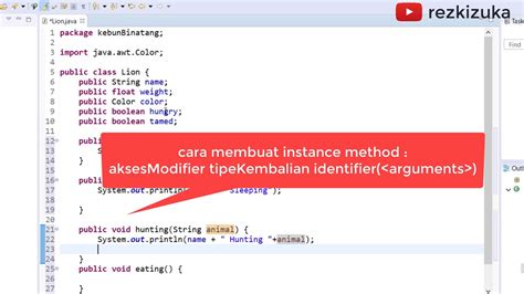 Pemrograman Objek 1 P6 Membuat Class Instance Var Dan Method Youtube