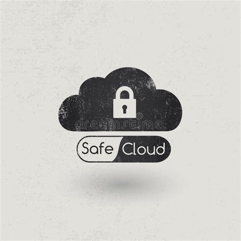 Safe Cloud Computing Concept And A File Folder Stock Illustration