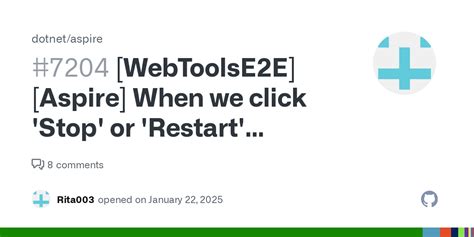 [webtoolse2e][aspire] when we click stop or restart button in
