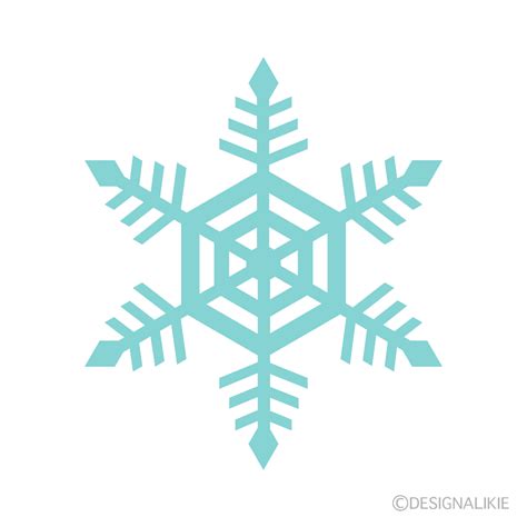 水色 雪結晶 1イラストのフリー素材｜イラストイメージ