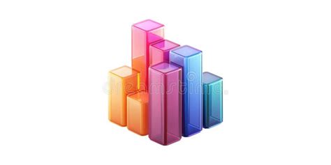 Colorful 3d Bar Graph Illustration Data Visualization And Analytics Concept Isolated On