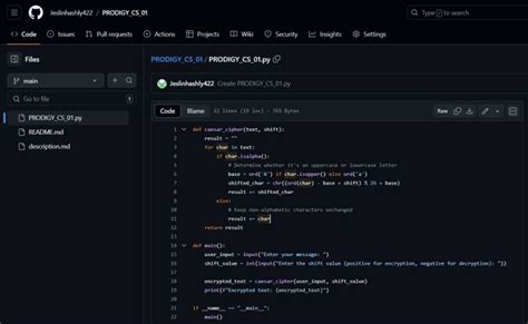 Jeslin Hashly On Linkedin Python Cryptography Caesarcipher