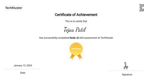 I Am Happy Successfully Completed Node Js Skill Assessment At