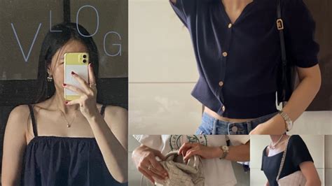 Vlog 데일리룩 브이로그 ️직장인 출근룩 ️하객룩액쉐서리고르기~~그리고 깨알 언박싱함께해요 ️렉토모네보테가베네타만두백