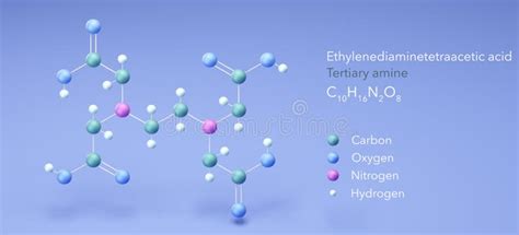 乙二胺四乙酸分子结构edta3d模型结构化学式 库存例证 插画 包括有 微生物学 实验室 胺物 原子 268641490