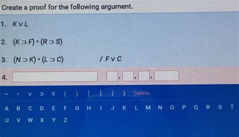 solved create a proof for the following argument level 8d