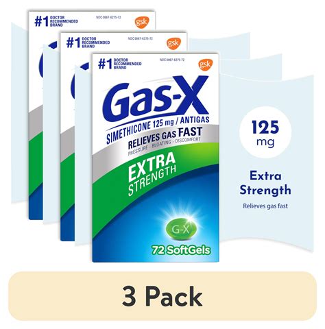 3 Pack Gas X Extra Strength Gas Relief Softgels With Simethicone 125