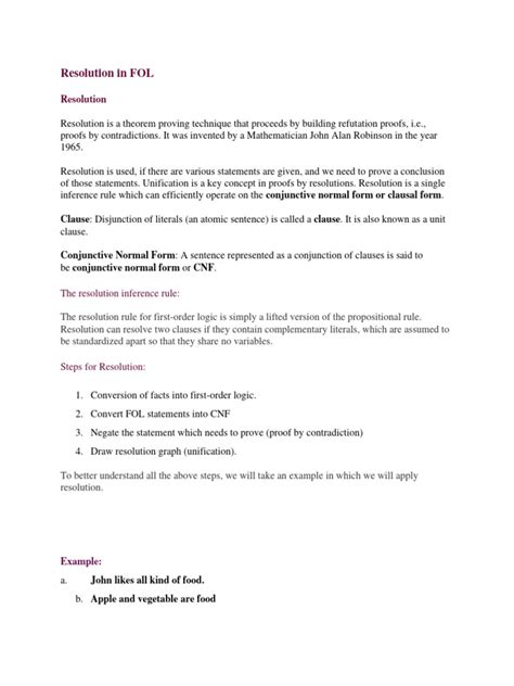 resolution in ai pdf theoretical computer science mathematical logic