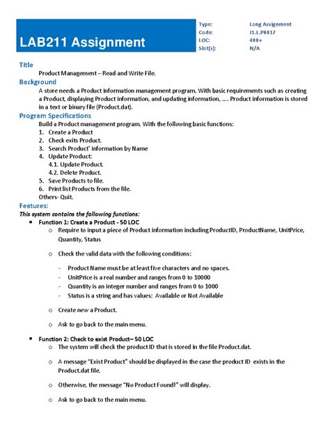 De Bai So 0000011 Lab211 Assignment Type Short Assignment Code