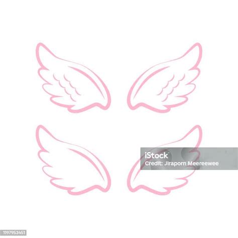 금 님버스와 천사 날개를 비행 날개와 님버스 천사 날개 달린 영광 후광 귀여운 만화 그림 일러스트 벡터 세트 겨울에 대한 스톡 벡터 아트 및 기타 이미지 Istock
